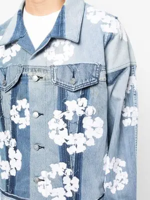 Readymade Floral-print Patchwork Denim Jacket