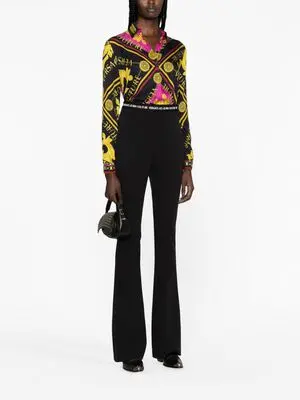 Versace Logo Couture-print Shirt - Black