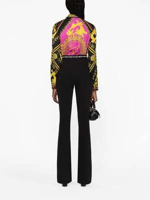 Versace Logo Couture-print Shirt - Black