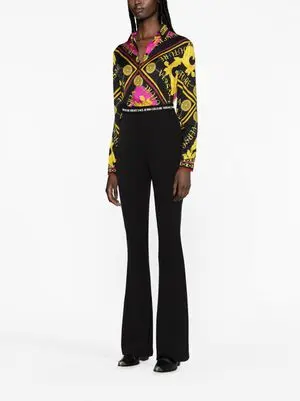 Versace Logo Couture-print Shirt - Black