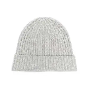 LISA YANG Cashmere Ribbed Knit Beanie - Grey