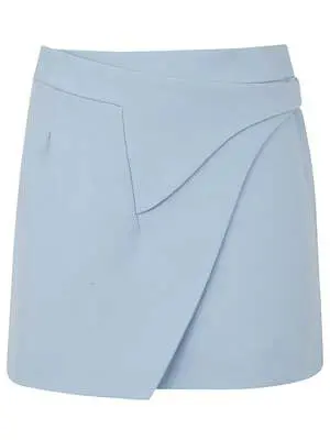 Wardrobe.NYC WARDROBE.NYC Wrap Mini Skirt - Blue