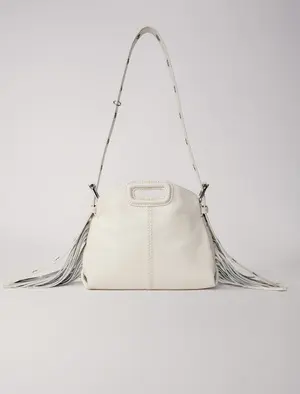 Maje Miss M Crackle Leather Mini Bag - White