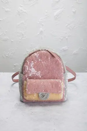 Chanel Sequin Waterfall Backpack In Pink