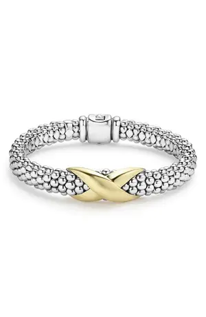 Lagos Sterling And 18k Gold Embrace Bracelet