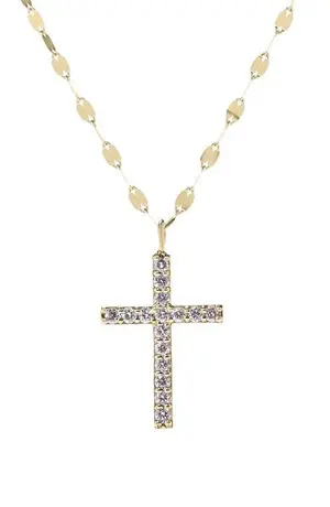 Lana Jewelry 14k Gold Diamond Cross Pendant Necklace - Yellow Gold