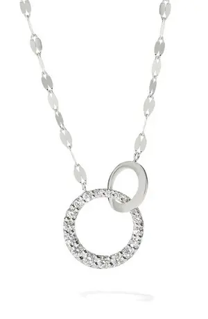 Lana Jewelry 14k Gold Diamond Interlocking Pendant Necklace - White Gold