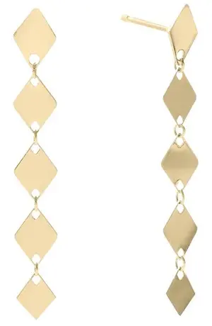 Lana Jewelry 14k Gold Kite Chain Drop Earrings - Yellow Gold