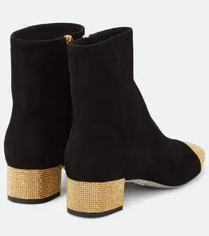 Rene Caovilla Embellished Suede Ankle Boots - Multicoloured