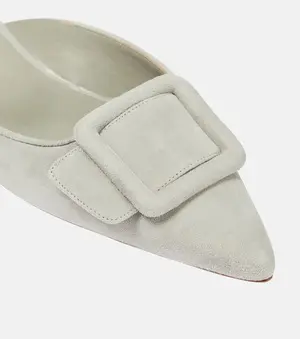 Manolo Blahnik Maysale Suede Mules - Grey