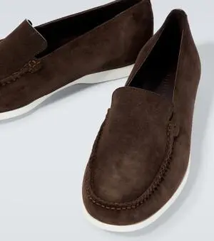 Manolo Blahnik Monaco Suede Loafers - Brown