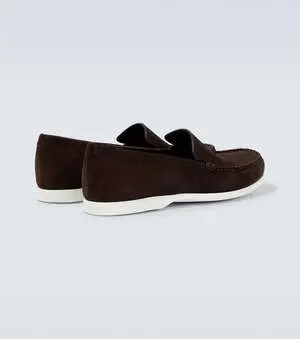 Manolo Blahnik Monaco Suede Loafers - Brown
