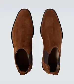 Manolo Blahnik Brompton Suede Chelsea Boots