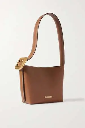 Jacquemus Le Petit Regalo Buckled Leather Shoulder Bag Brown
