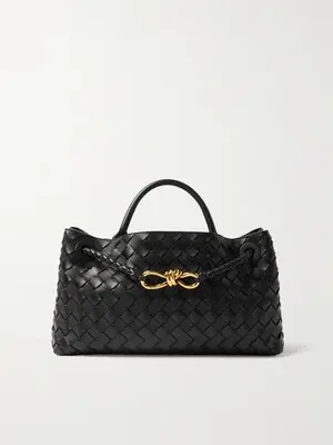 Bottega Veneta East/west Andiamo Small Intrecciato Leather Shoulder Bag - Black