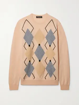 Loro Piana Lower Hutt Argyle Cashmere Sweater