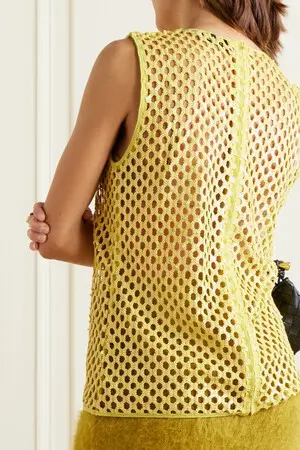ZANKOV Dushka Sequined Knit Top - Yellow