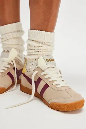 Gola Elan Suede Sneakers - Bone/cerise/pollen