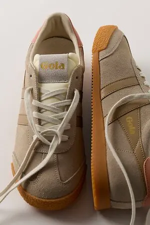 Gola Elan Suede Sneakers - Bone/light Caramel/terracotta