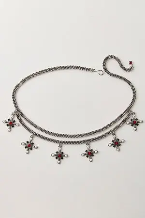 Free People Renaissance Chain Belt - Cherry Jubilee