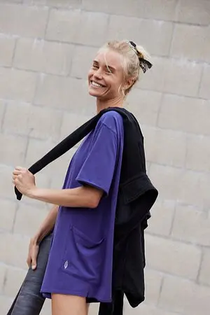Free People FP Movement Hot Shot Tee Romper Dark Amethyst