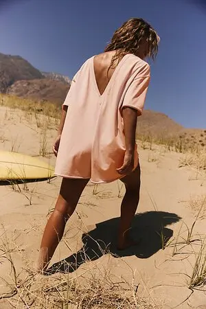 Free People FP Movement Hot Shot Tee Romper Morning Sun