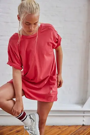 Free People FP Movement Hot Shot Tee Romper Victory Red