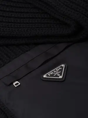 Prada Re-nylon Gabardine And Wool Scarf
