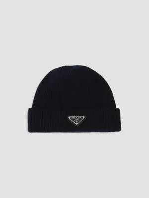 Prada Wool And Cashmere Beanie Blue