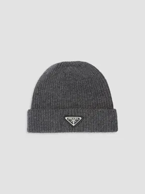 Prada Wool And Cashmere Beanie - Grey