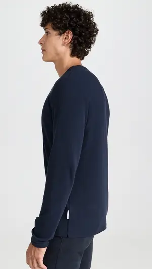 Nn07 Clive Waffle Knit Tee - Navy Blue