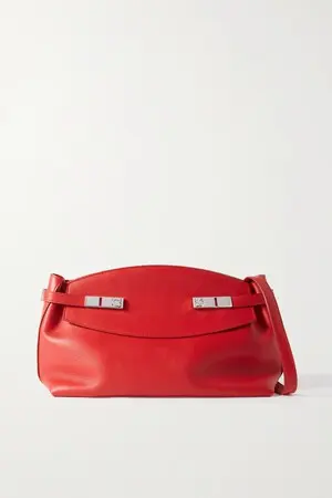 FERRAGAMO Hug Embellished Large Leather Shoulder Bag