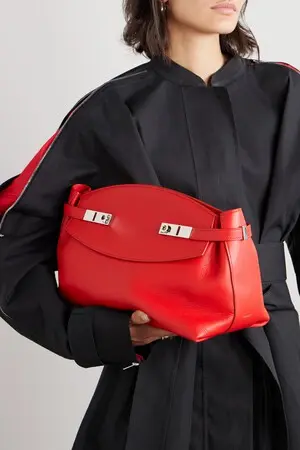 FERRAGAMO Hug Embellished Large Leather Shoulder Bag