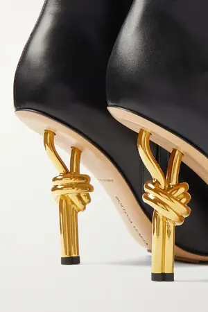 Bottega Veneta Knot Leather Ankle Boots - Black