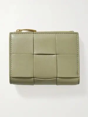 Bottega Veneta Cassette Intrecciato Leather Wallet - Green