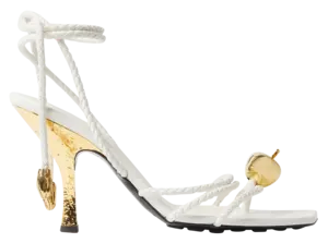 Bottega Veneta Bottega Veneta Adam Embellished Intrecciato Leather Sandals White