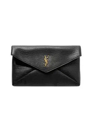 Saint Laurent Cassandre Large Envelope Clutch - Black