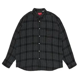 Supreme Basket Weave Plaid Shirt - Black