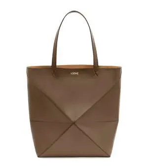 Loewe Large Fold Puzzle Tote Bag Brown