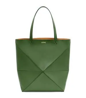 Loewe Large Fold Puzzle Tote Bag Green