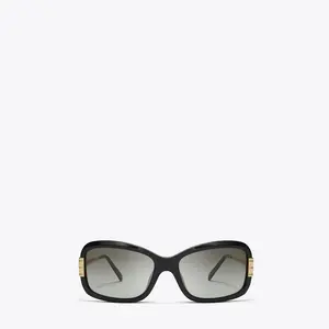 Tory Burch Eleanor Rectangle Sunglasses - Black/grey Gradient