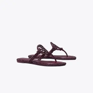 Tory Burch Tory Burch Miller Pavé Knotted Sandal Dark Carmine