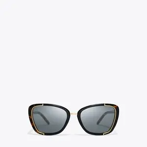 Tory Burch Eleanor Cat-Eye Sunglasses Black/tortoise/dark Grey