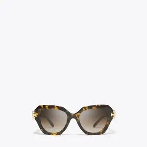 Tory Burch Eleanor Cat-eye Sunglasses - Dark Tortoise/brown Gradient