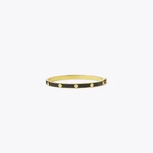 Tory Burch Icon Enamel Hinge Bracelet - Tory Gold/black