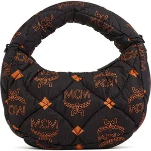 Mcm Large Aren Quilt Nylon Hobo Bag