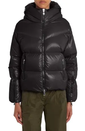 Moncler Huppe Nylon Down Puffer Jacket - Black