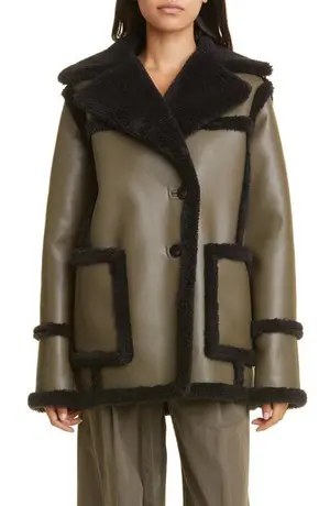 Proenza Schouler White Label Faux Shearling Jacket - Wood/black