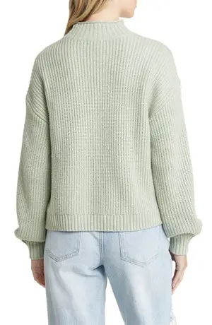 Bp. Mock Neck Sweater - Green Desert