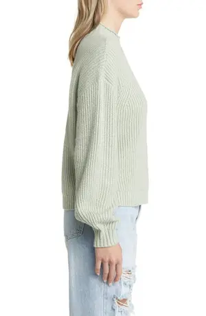 Bp. Mock Neck Sweater - Green Desert